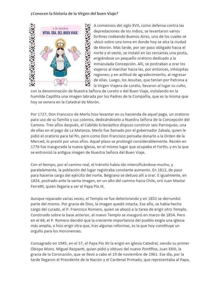 89 - Conocen La Historia de La Virgen Del Buen Viaje | PDF | Iglesia ...