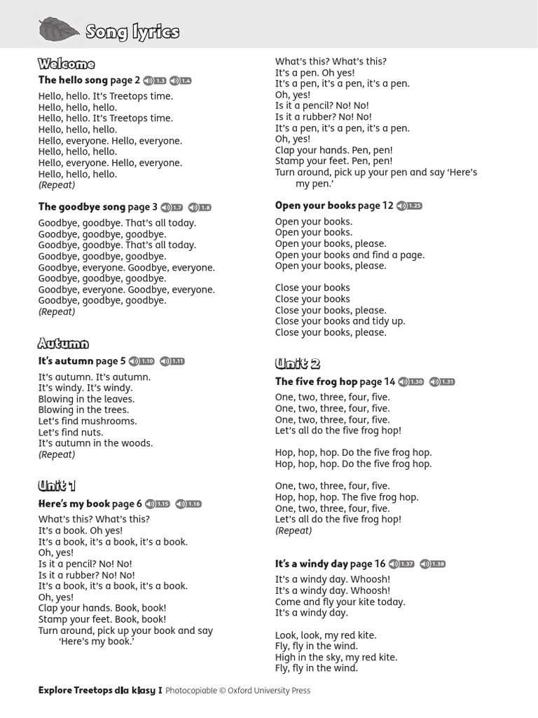 Explore Treetops 1 Song Lyrics | PDF | Sock