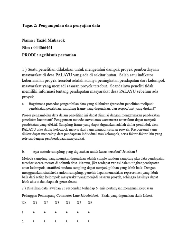 Pengumpulan Dan Penyajian Data | PDF