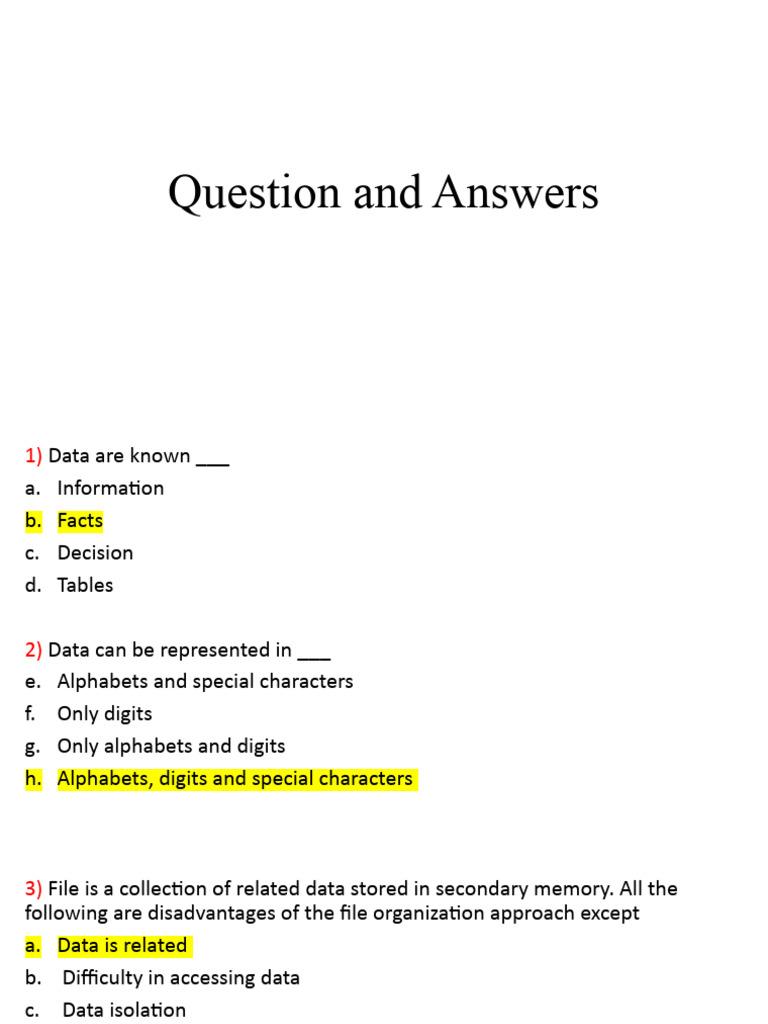 Dbms-Question-And-Answers (Previous Year) | PDF | Databases | Inheritance (Object Oriented ...
