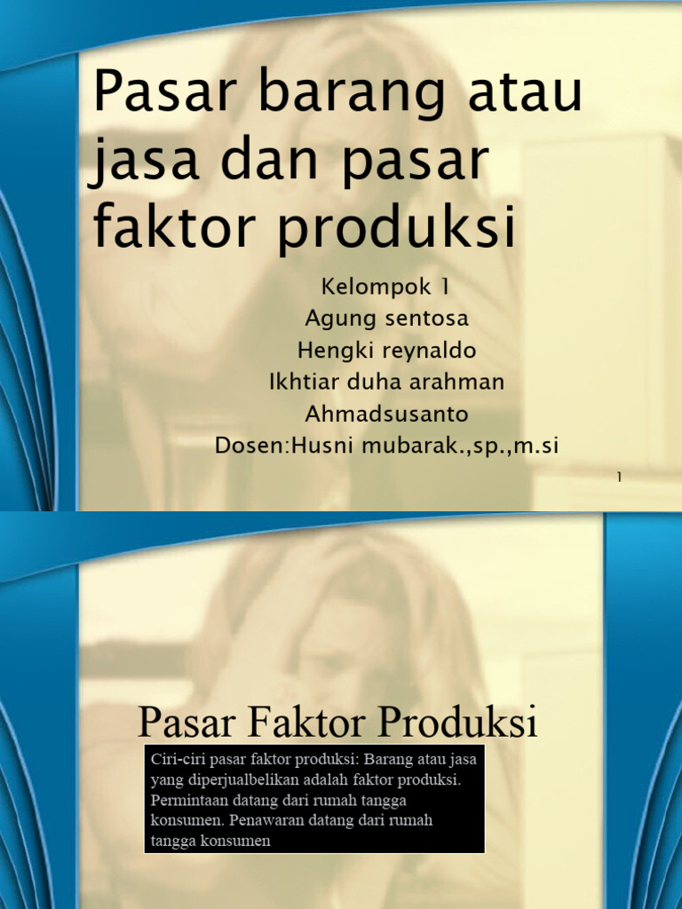 Perbedaan Pasar Barang dan Faktor Produksi | PDF