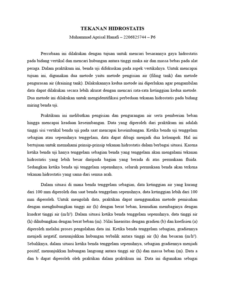 Laporan Praktikum - H02 - Muhammad Aprisal Hanafi - 2206825744 | PDF | Sains & Matematika