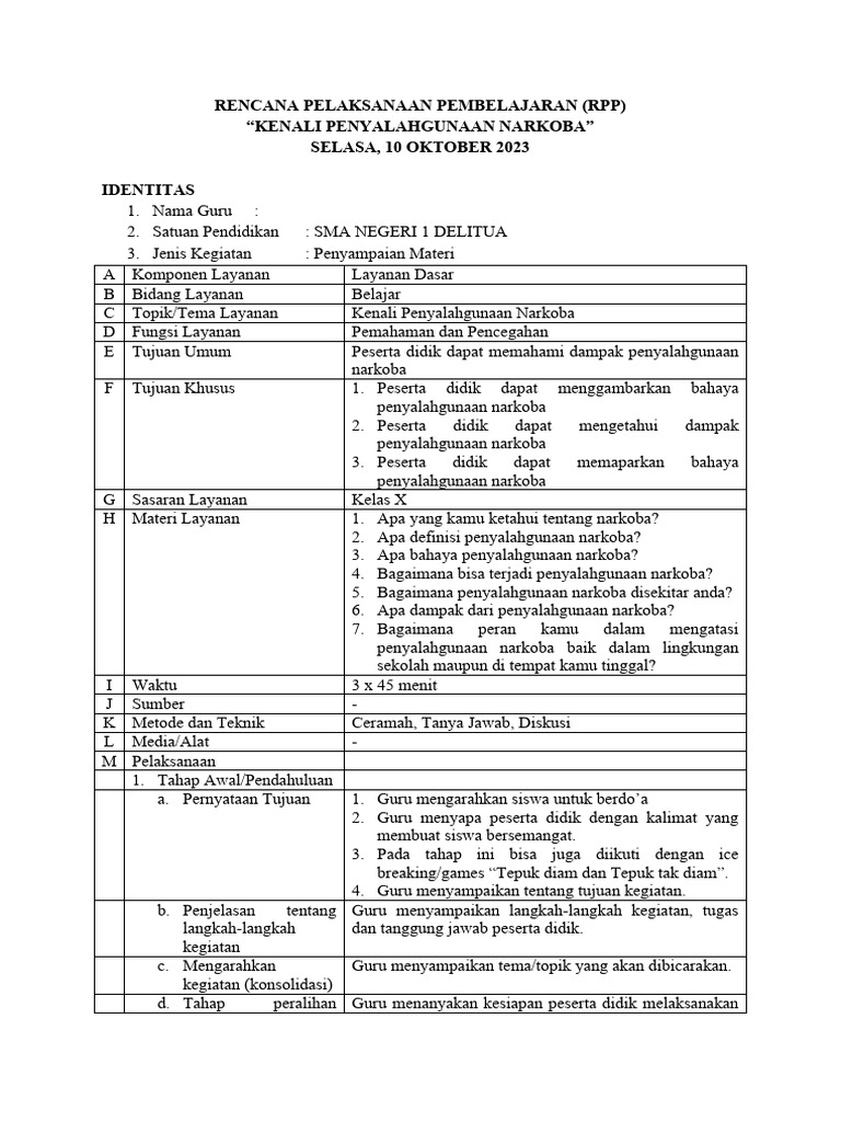 RPP Projek Penguatan Profil Pelajar Pancasila | PDF