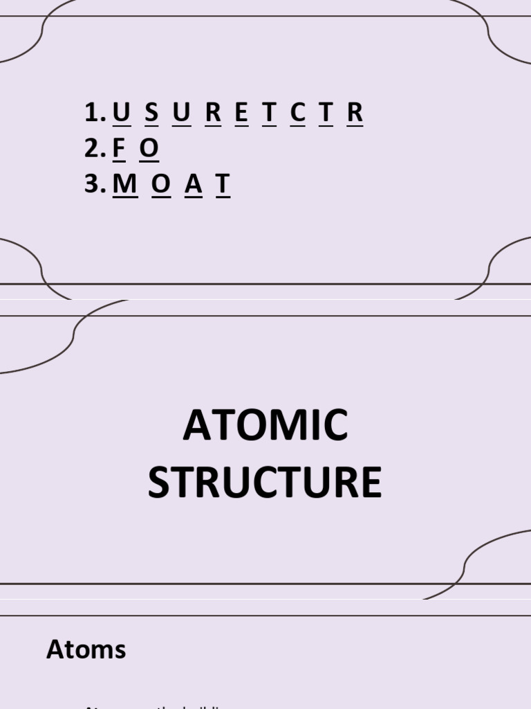 ATOMIC STRUCTURE GRADE 8 - STE | PDF | Atoms | Proton