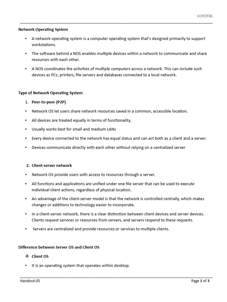 Handout 5-Platform Tech | PDF | Operating System | Client–Server Model