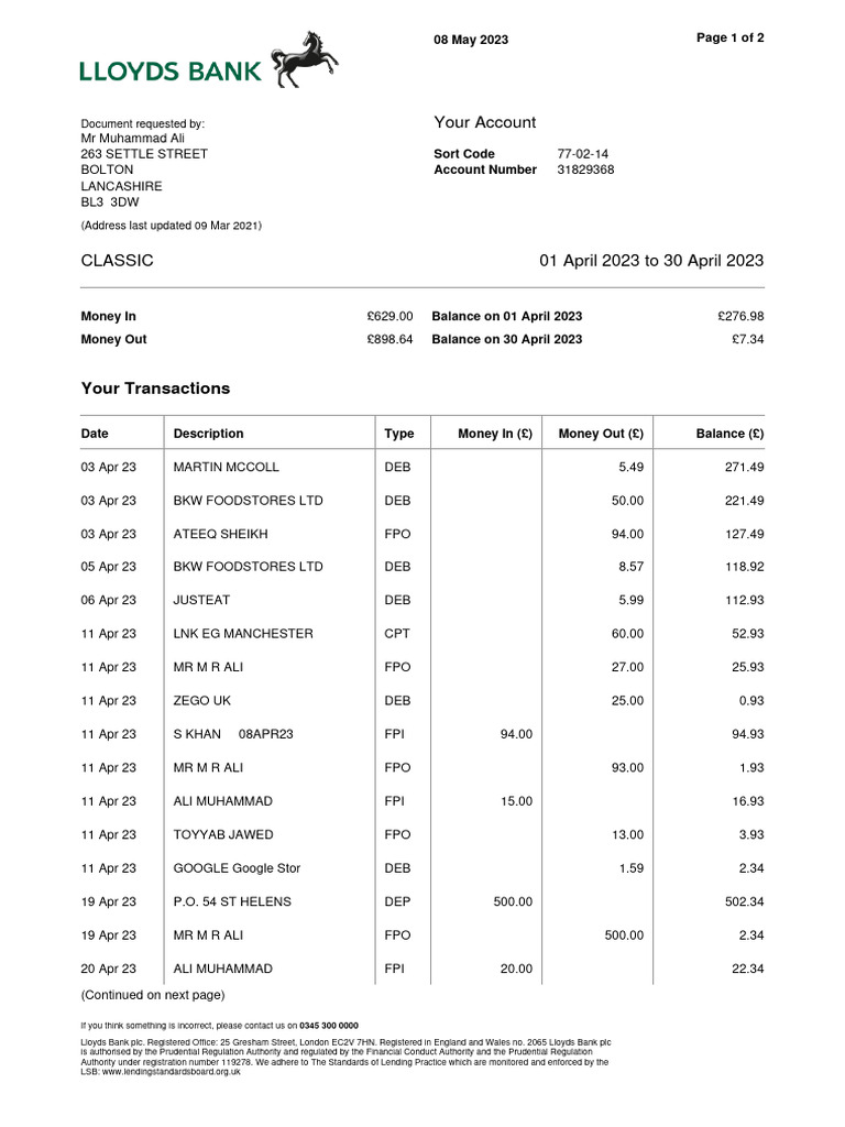Bank Statement | PDF | Payments | Banks