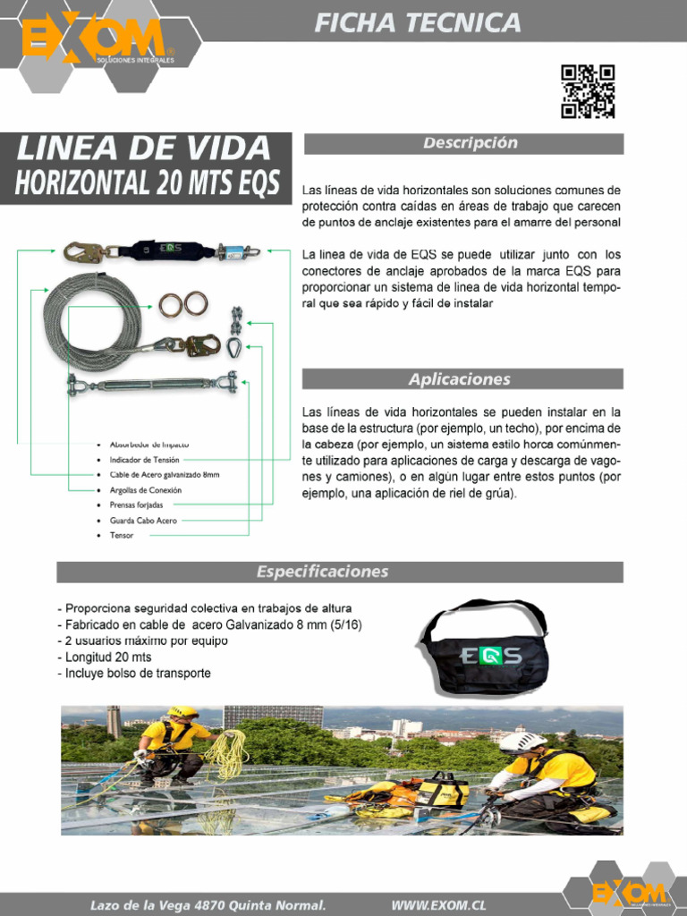 Ficha técnica Linea de vida Horizonta 20 mts | PDF