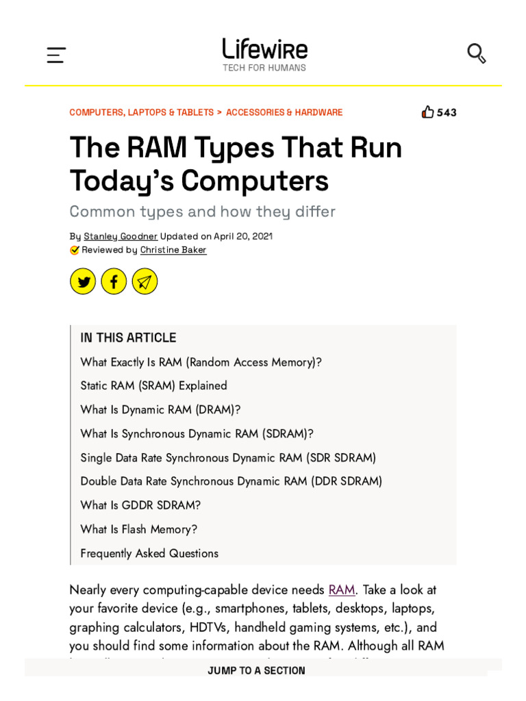 RAM Types | PDF | Dynamic Random Access Memory | Random Access Memory