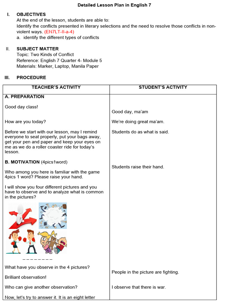 Detailed Lesson Plan in English 7 | PDF | General Fiction