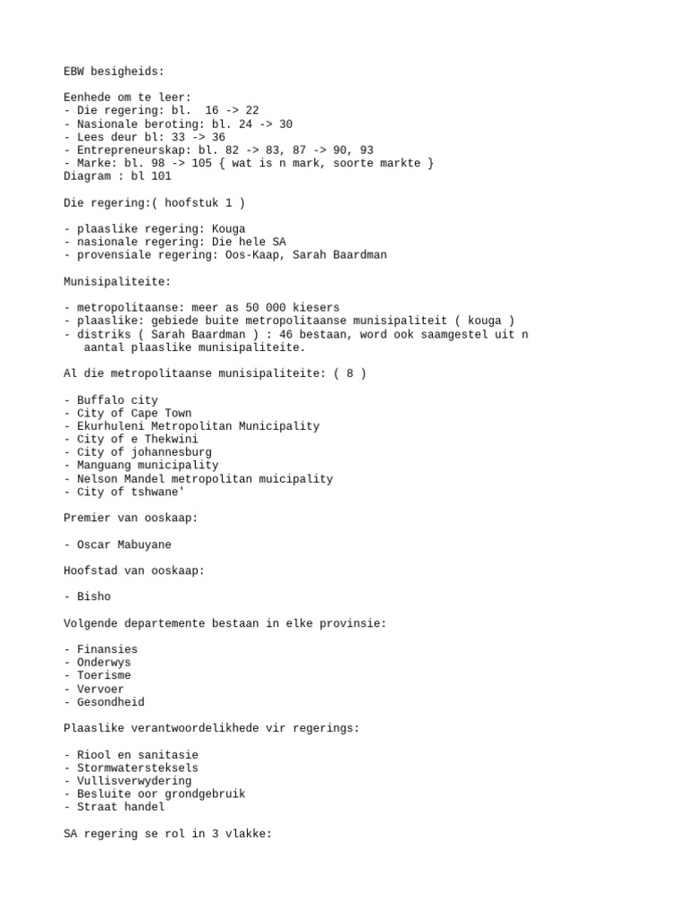 Besigheids Opsommings | PDF