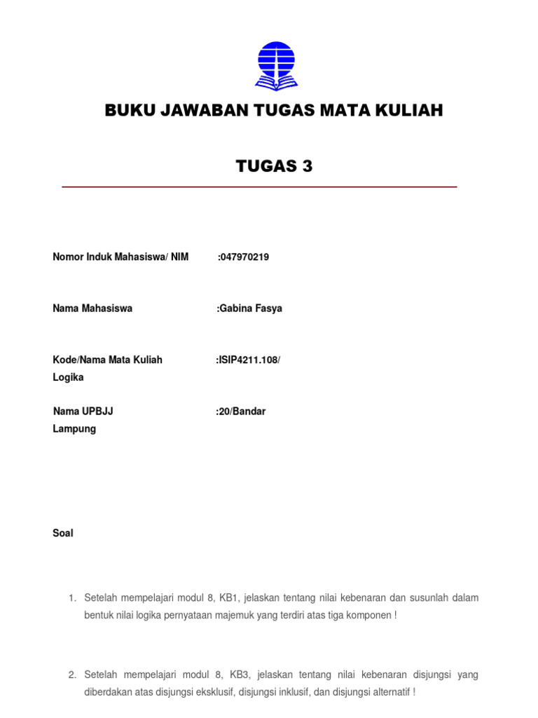 Tugas 3 Logika | PDF