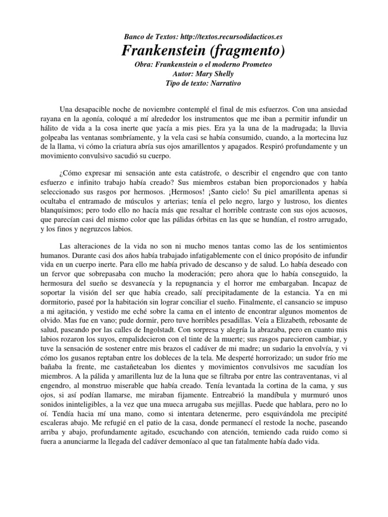 Frankenstein (Fragmento) | PDF