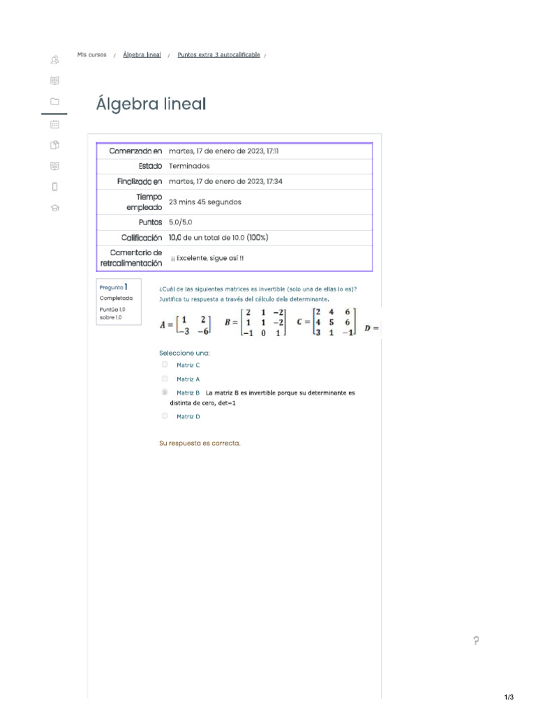 Autocalificables 3 Algebra Lineal | PDF