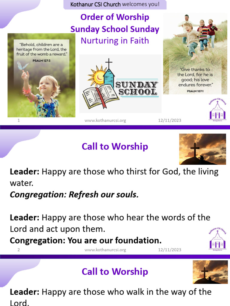 World Sunday School Day Service | PDF | Born Again | Baptism