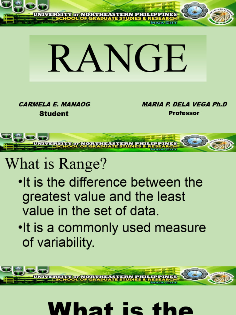 RANGE Inferential Stat | PDF | Statistics | Descriptive Statistics