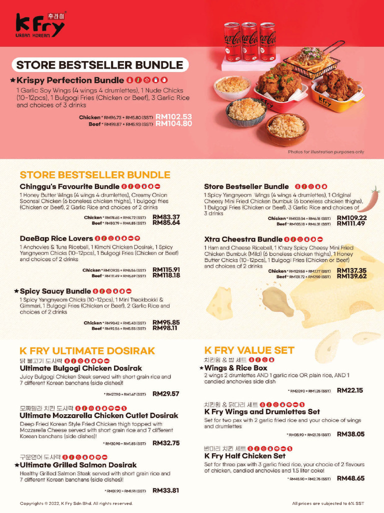 K Fry Menu (Takeaway) PDF | PDF