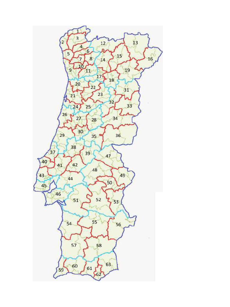 Mapa dos Concelhos de Portugal 2024 | PDF | Portugal