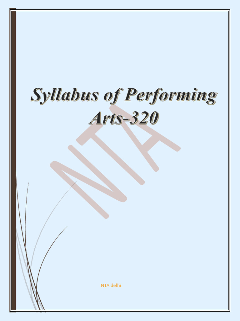 Syllabus for Indian Performing Arts | PDF | Performing Arts | Classical ...
