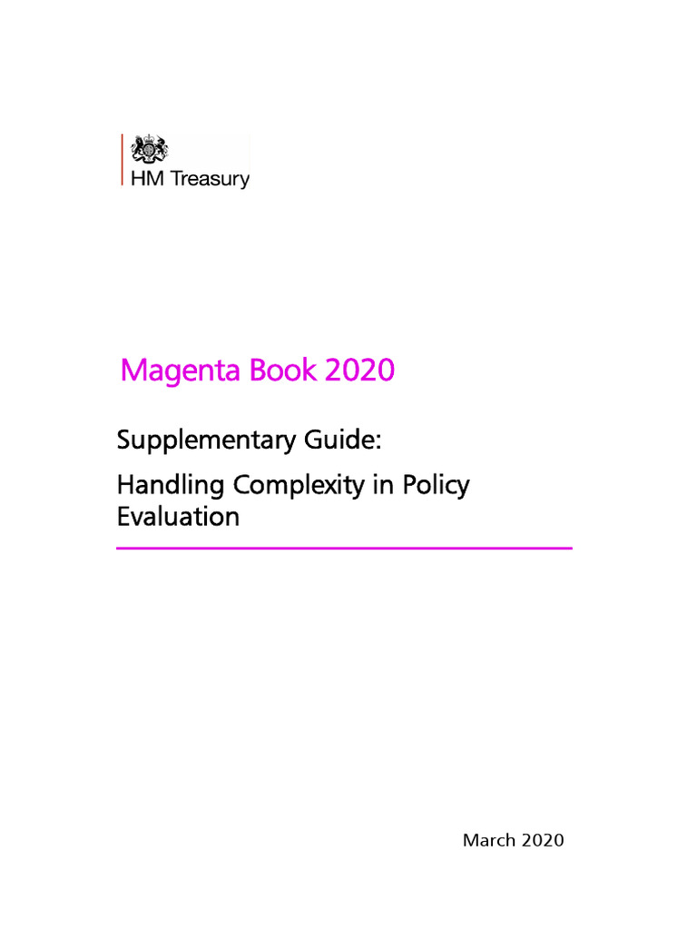 Magenta Book Supplementary Guide Handling Complexity In Policy