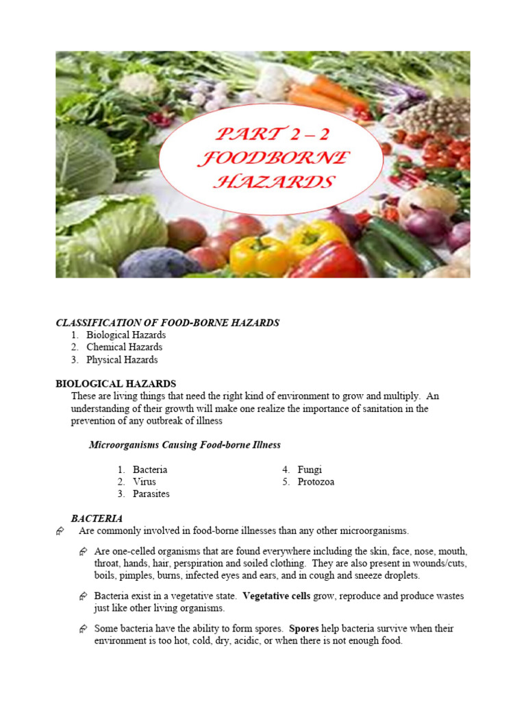 Food-Borne Hazards Classification Guide | PDF | Bacteria | Fungus