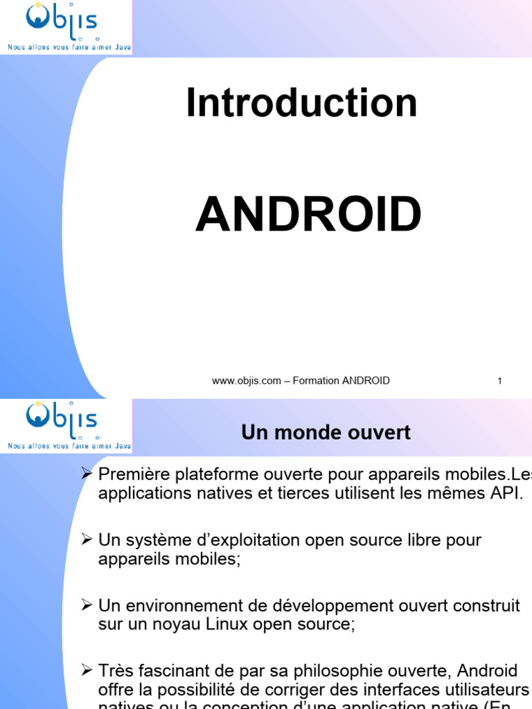 Composants D-Une Application Android | PDF | Android (Système d'exploitation) | Java (Langage de ...