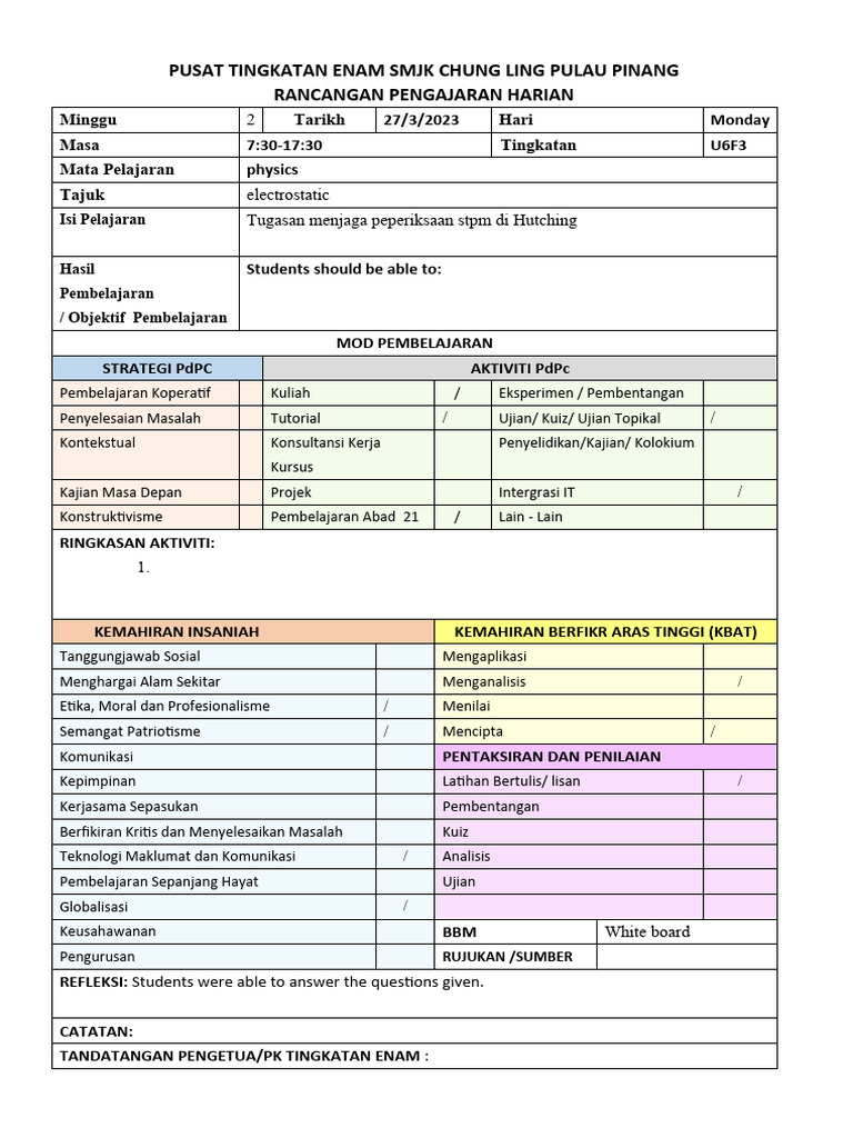 Lim Peng Chew Duncan W2 Physics | PDF