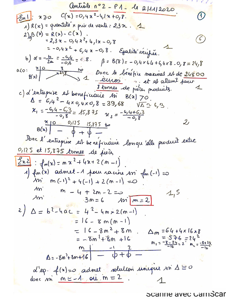 Correction P2 2020 | PDF