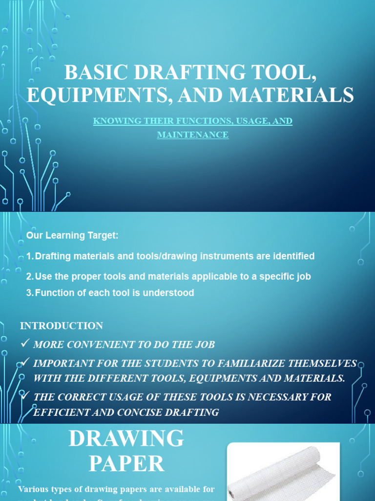 Basic Drafting Tools | PDF | Drawing | Manufactured Goods
