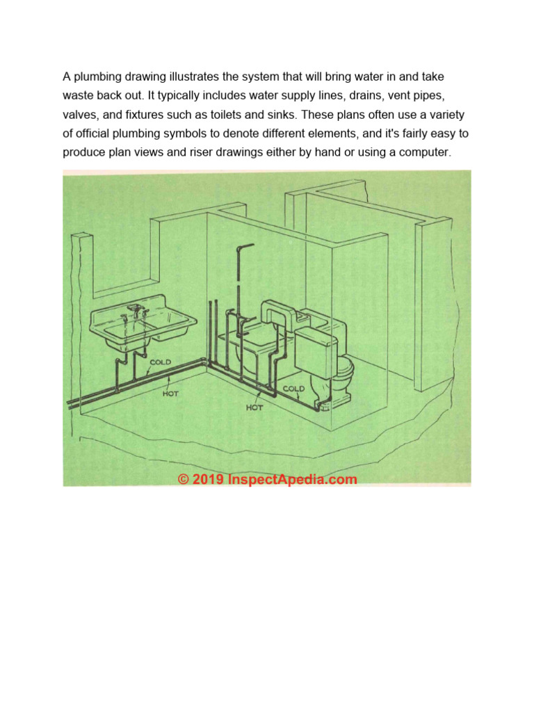 A Plumbing Drawing Illustrates The System That Will Bring Water in and ...