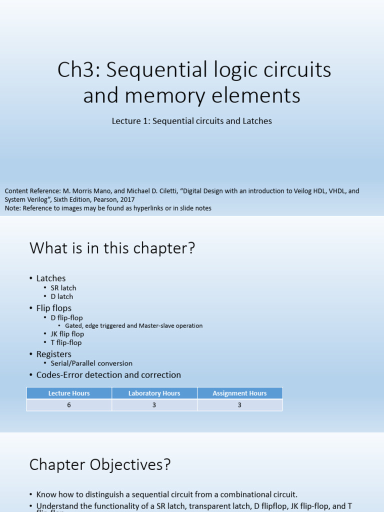 L1 Sequential Circuits and Latches | PDF | Computer Data Storage | Electronic Circuits