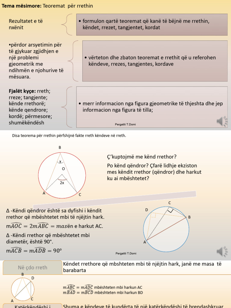 Teoremat e Rrethit | PDF