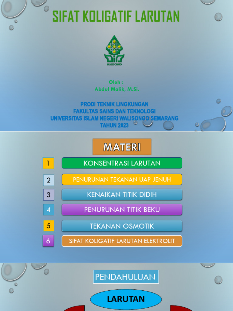 Sifat Koligatif Larutan TL 2023 Ok | PDF