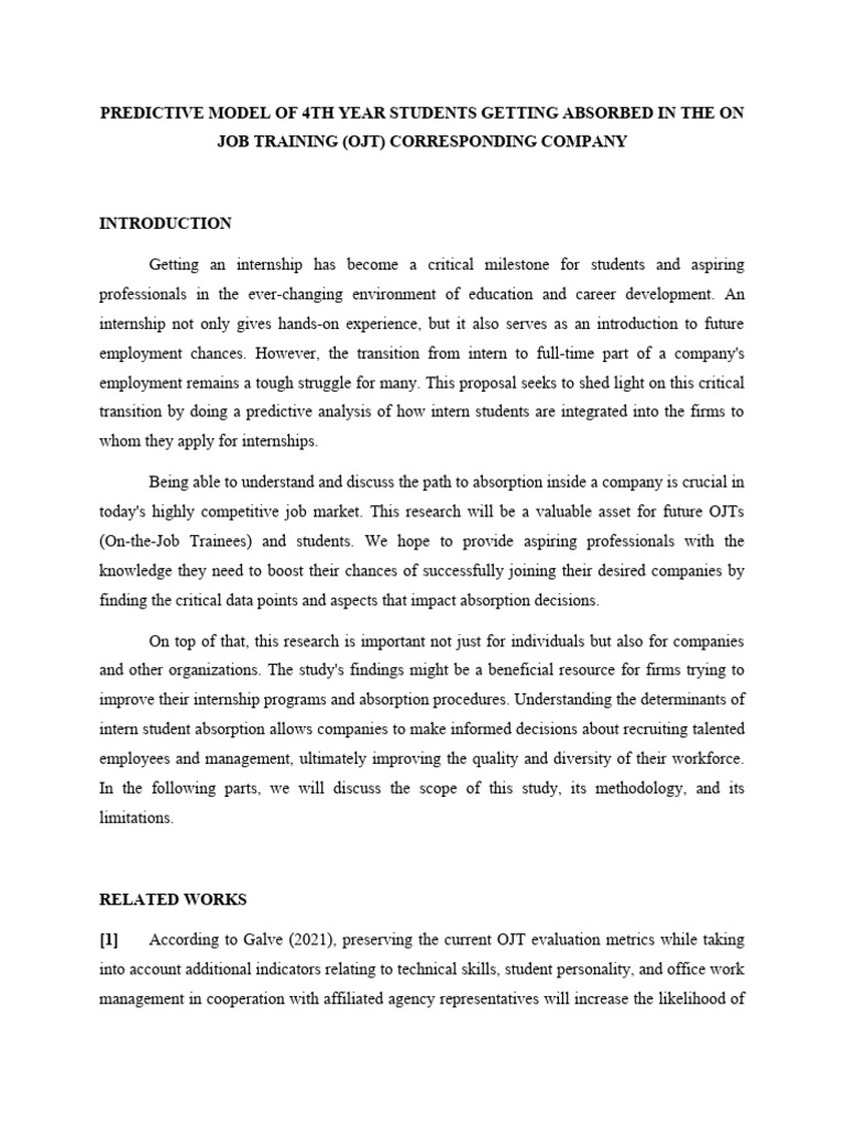 Quantitative Methods Predictive Model OJT ABSORPTION | PDF | Receiver ...