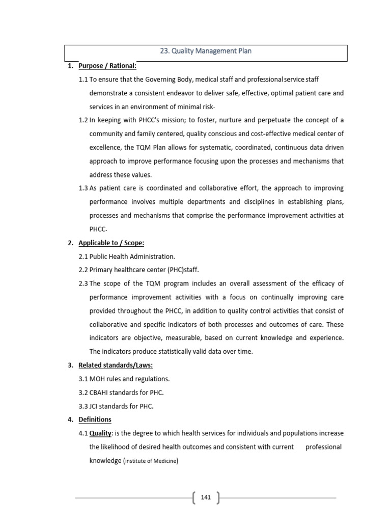Quality-Improvement Plan | PDF | Patient Safety | Health Care