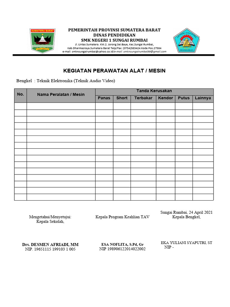 43 - Lembar Kegiatan Perawatan Alat-Mesin 1 | PDF