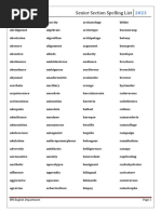 Year 11 Spelling List | PDF