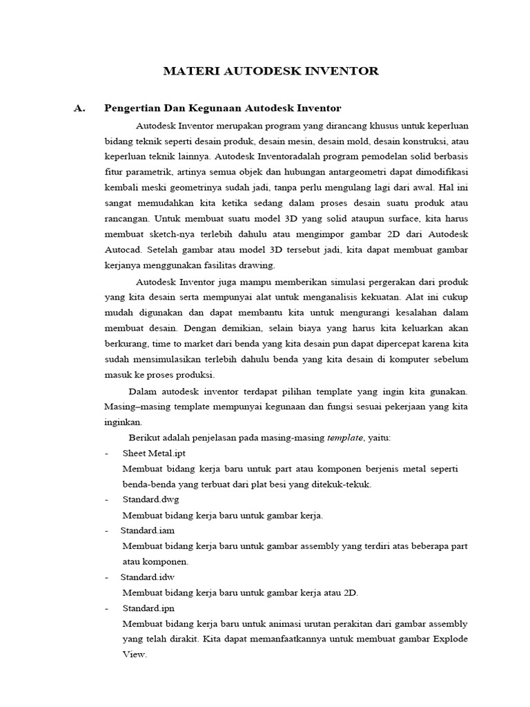 Materi Autodesk Inventor | PDF