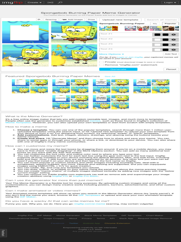 Spongebob Burning Paper Meme Generator - Imgflip | Download Free PDF | World Wide Web | Internet ...