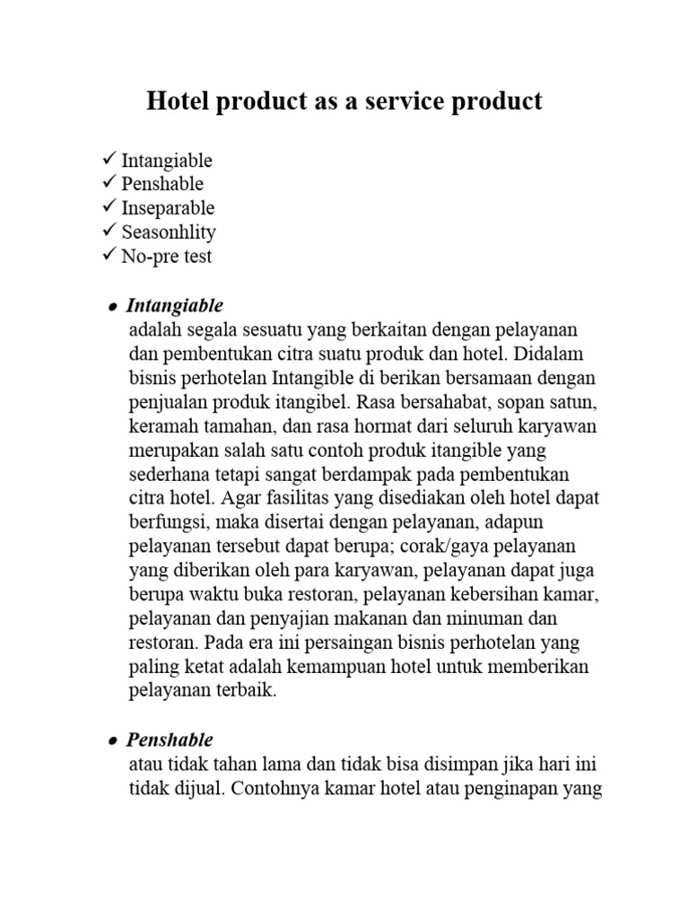 Hotel Product As A Service Product | PDF