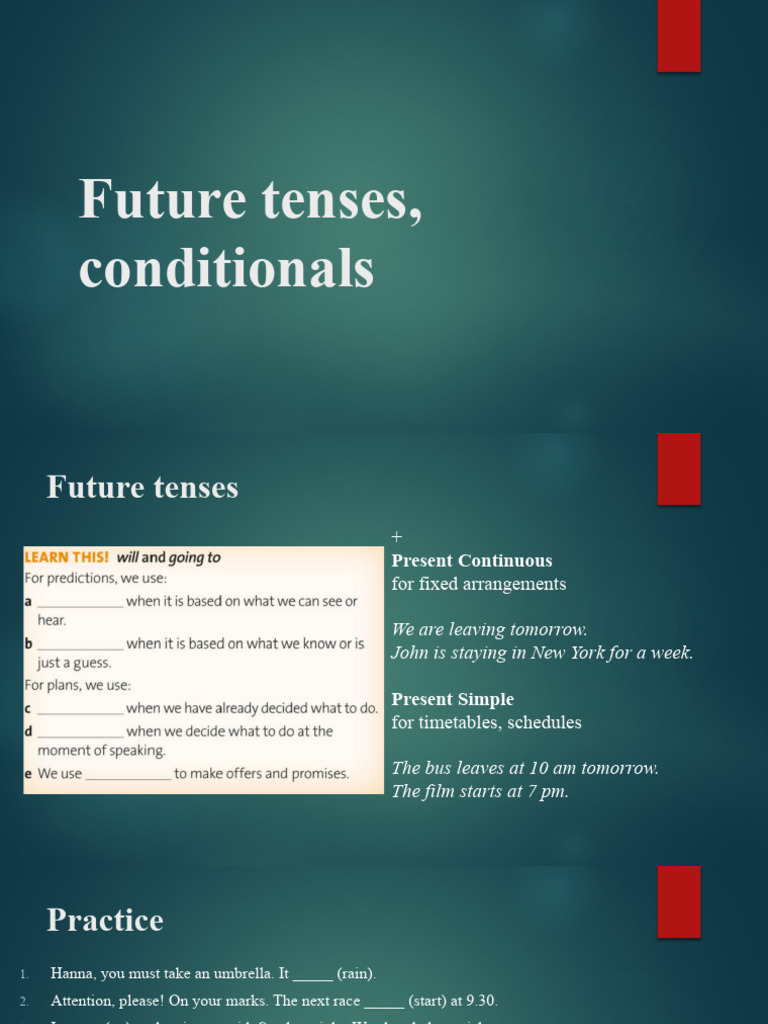 05 - Future Tenses, Conditionals | PDF | Languages | Foreign Language ...