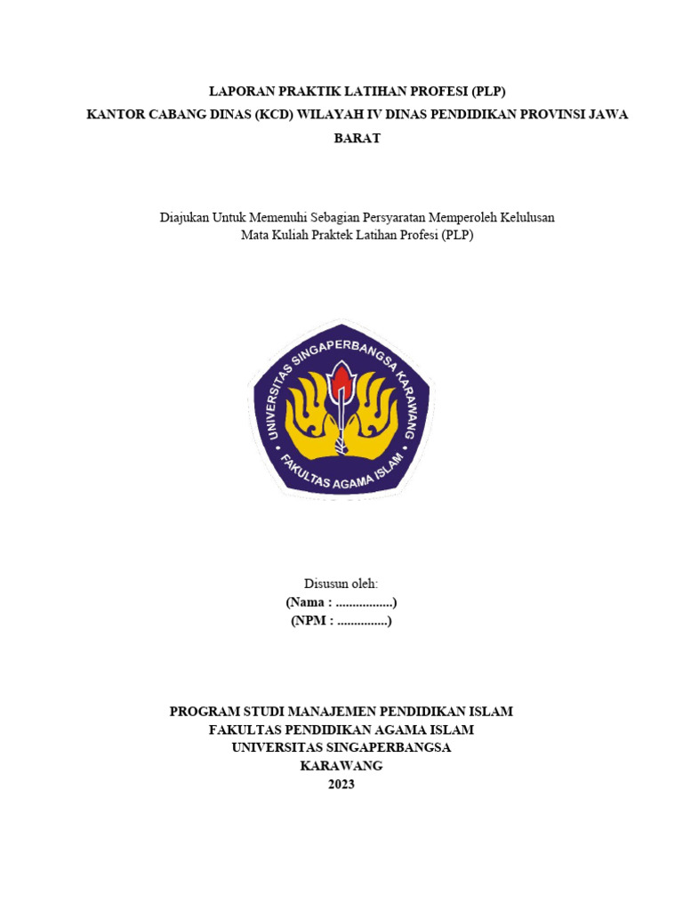 Laporan PLP Manajemen Pendidikan Islam | PDF | Karier & Perkembangan