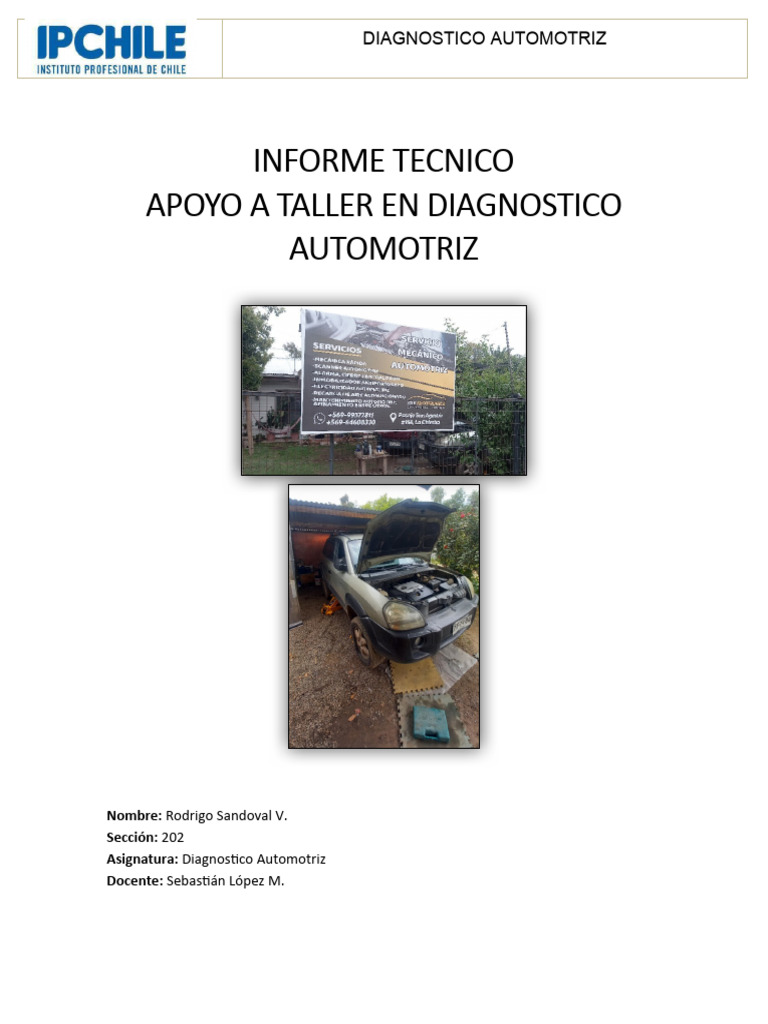Informe Tecnico Diagnostico en Taller | PDF | Sensor