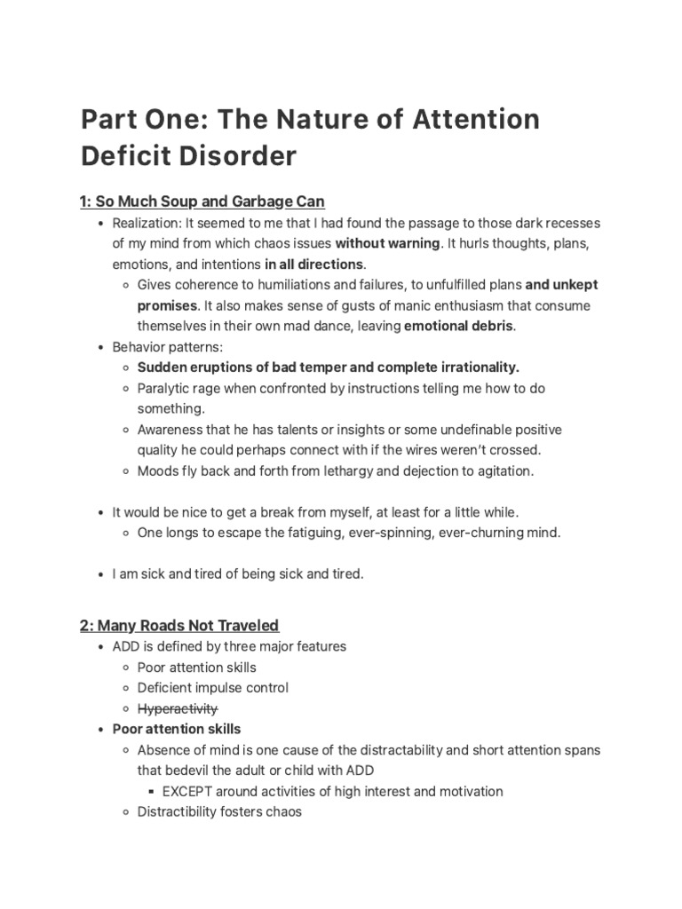Understanding Attention Deficit Disorder | PDF | Emotional Self ...