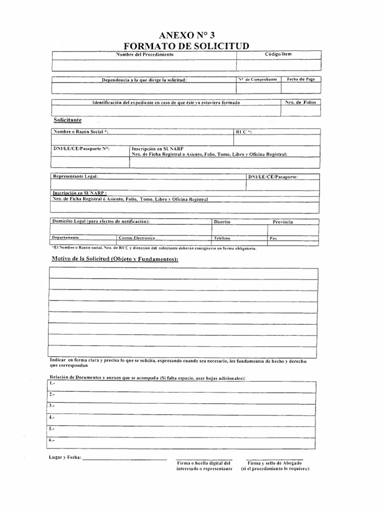 Formato de Solicitud - Anexo 3 PDF | PDF