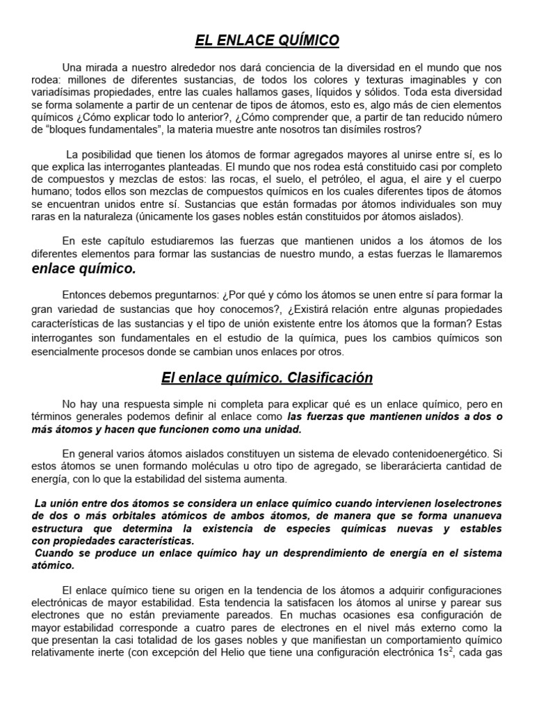 Quimica PNF 2 | PDF | Enlace químico | Enlace covalente