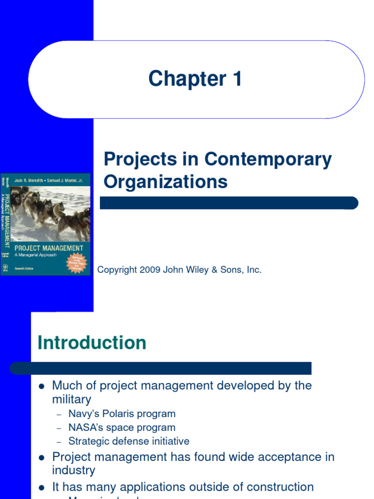 ch01-PROJ IN CONTEMPORARY ORG | PDF | Project Management | Goal