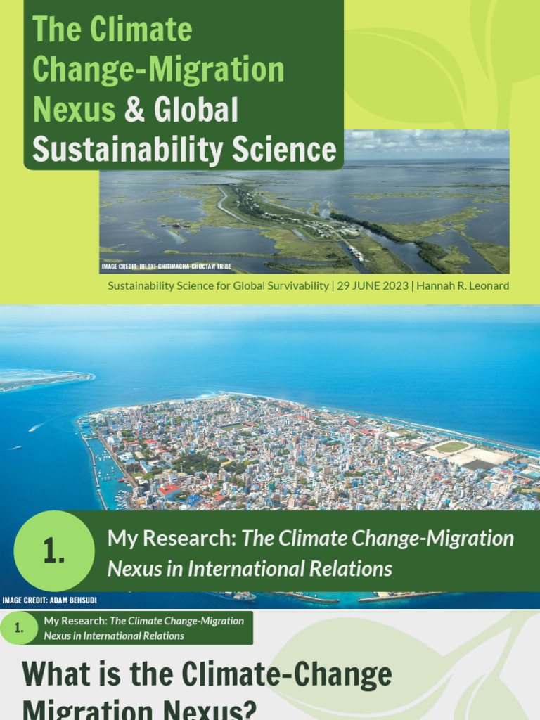 Sustainability Science For Global Survivability - Migration and Climate Change Nexus 29JUNE23 ...