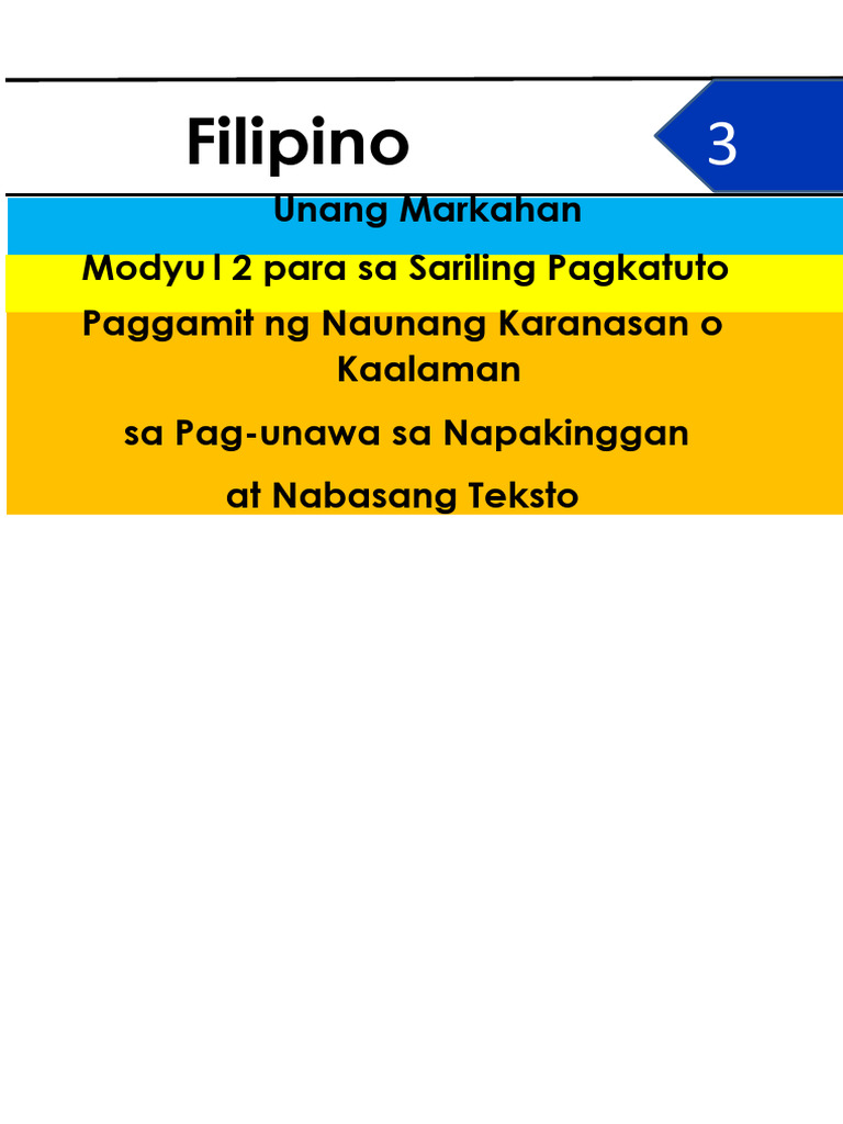 Filipino 4 Module 2 | PDF