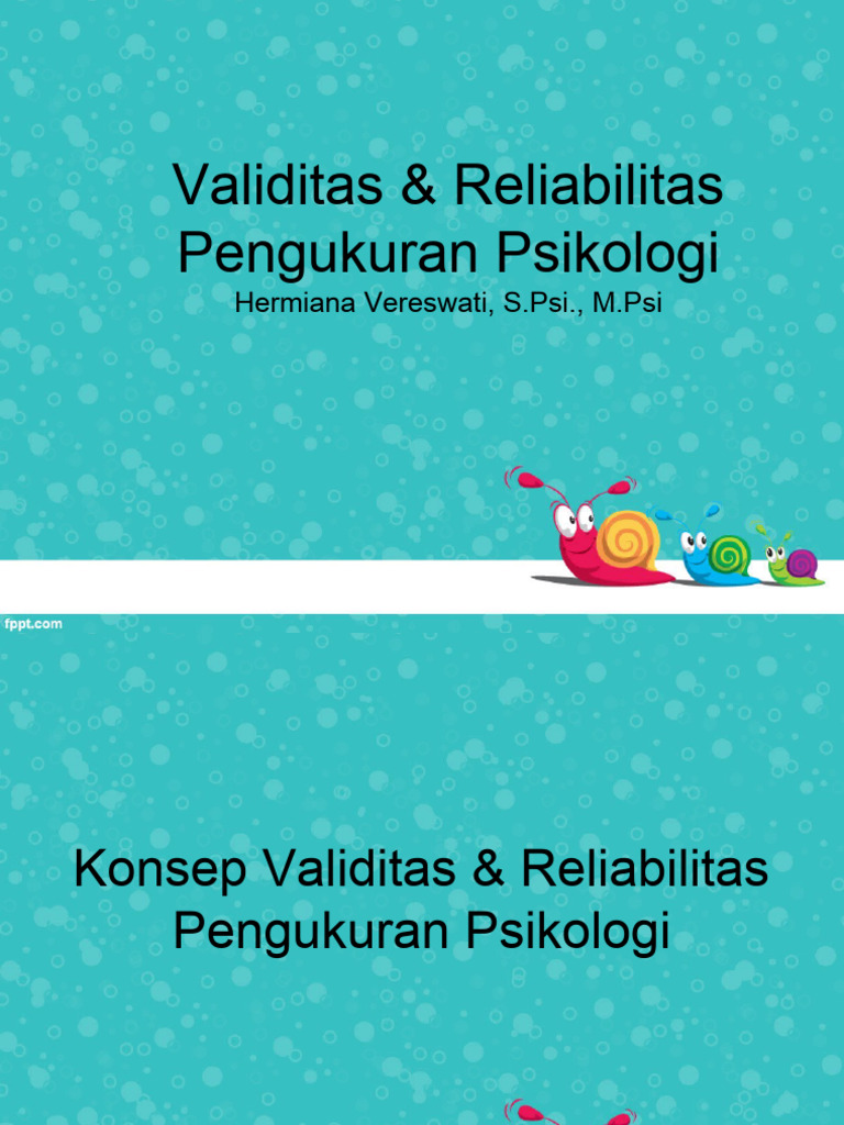 Validitas Dan Reliabilitas Pengukuran Psikologi New | PDF