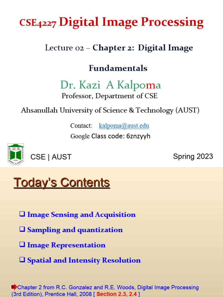 02 - Lecture - Chapter 2 - Digital Image Fundamentals | PDF | Image ...